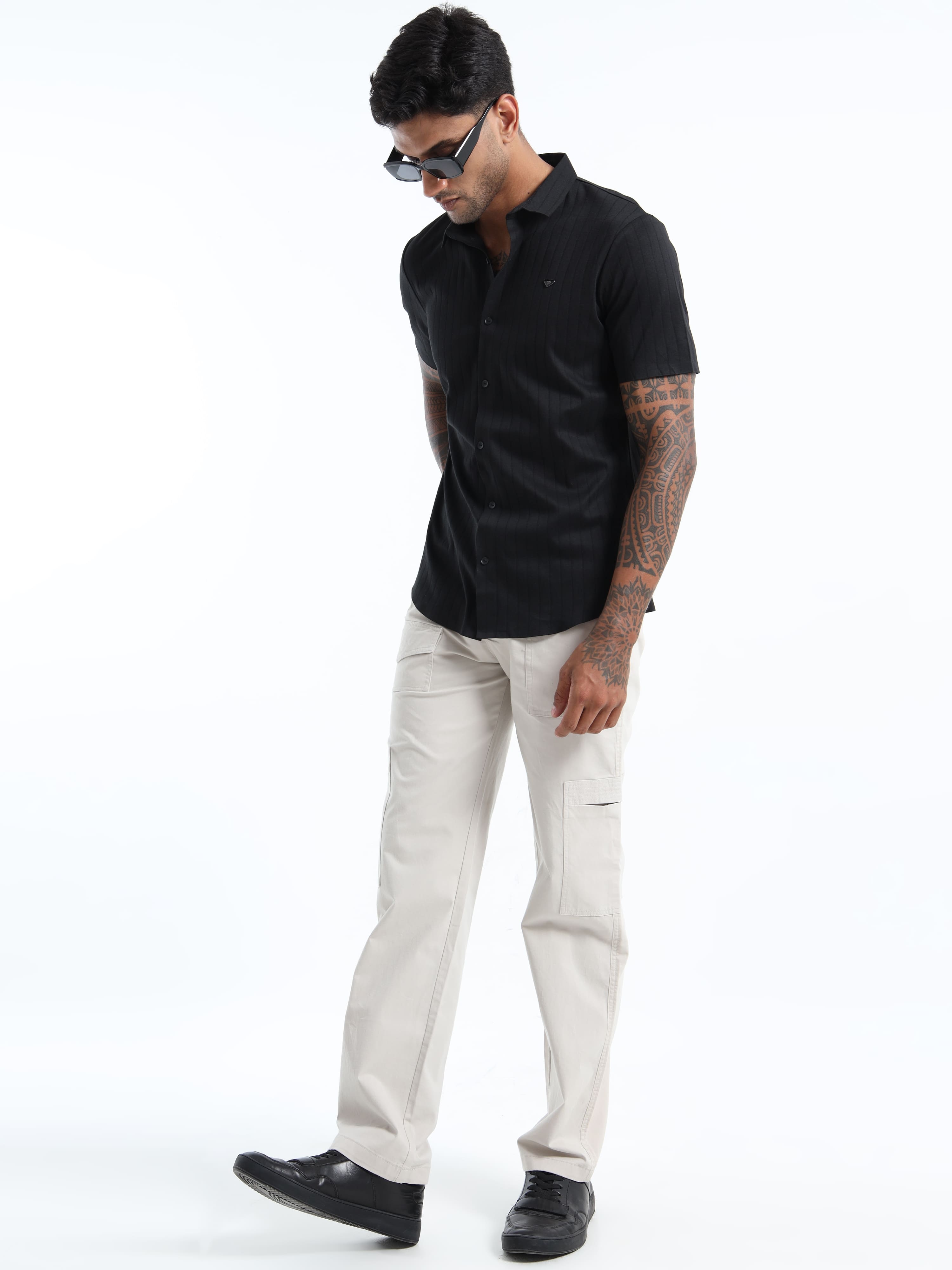 Cream Cargo Pant for Men