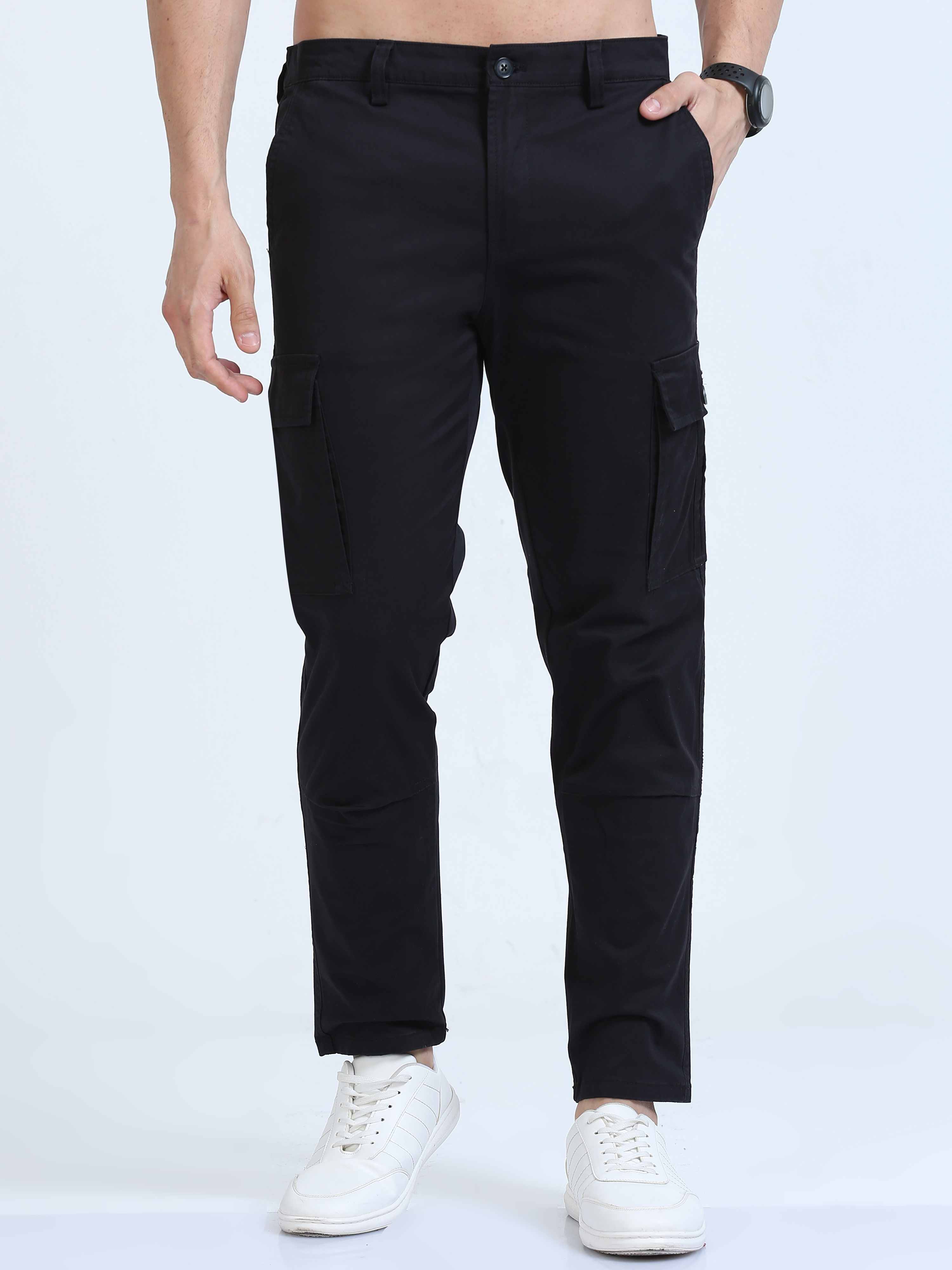 Shop Slim Fit Black Cargo Pants for Men Online in India