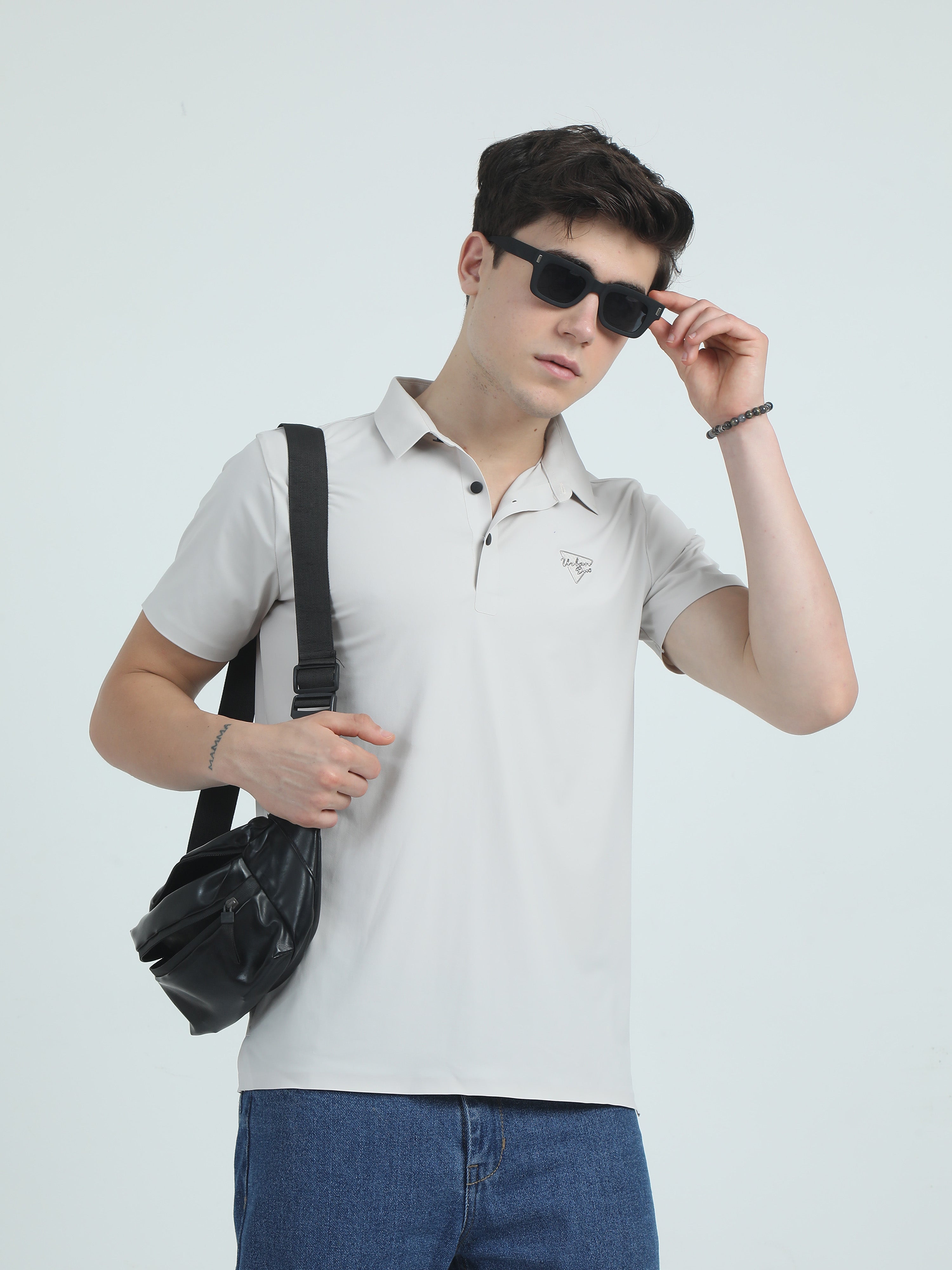 Buy Seamless Slim Fit Men's Cream Polo Shirt Online in India