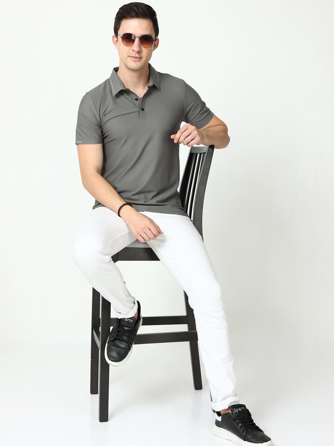 Shop Seamless Granite Grey Polo Tshirt Online